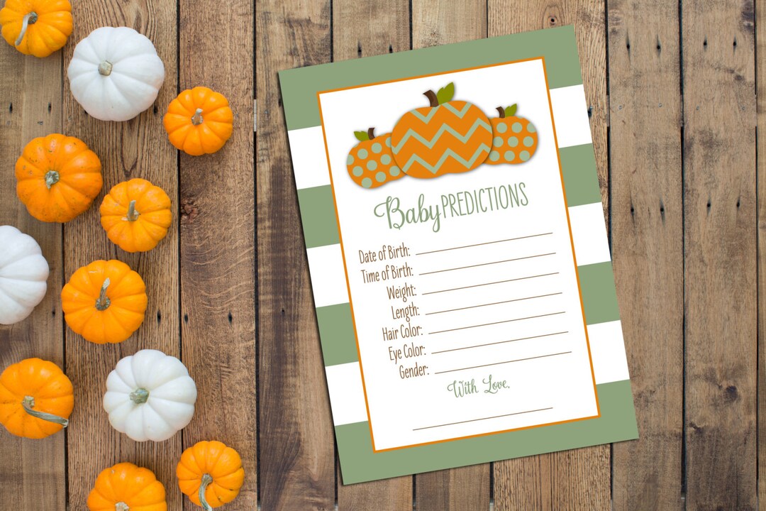Baby Predictions Card Little Pumpkin Baby Predictions - Etsy
