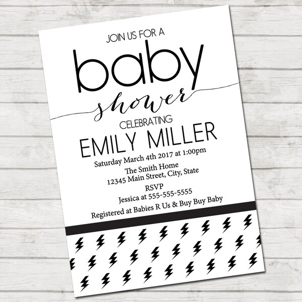Lightning Bolt Invitation - Etsy