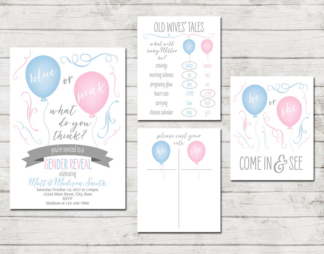 Blue or Pink Gender Reveal Party Pack Gender Reveal - Etsy