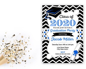 Graduation Party Invitation Class of 2020 High School | Etsy
