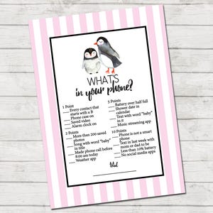 Penguin Baby Shower Games Advice for Mom Baby Animals Bingo - Etsy