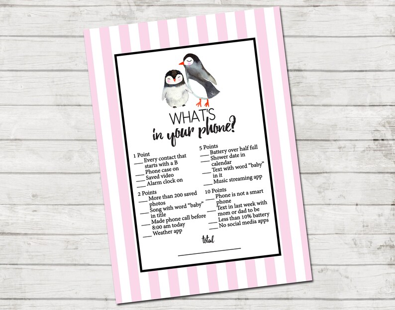 Penguin Baby Shower Games Advice for Mom Baby Animals Bingo | Etsy