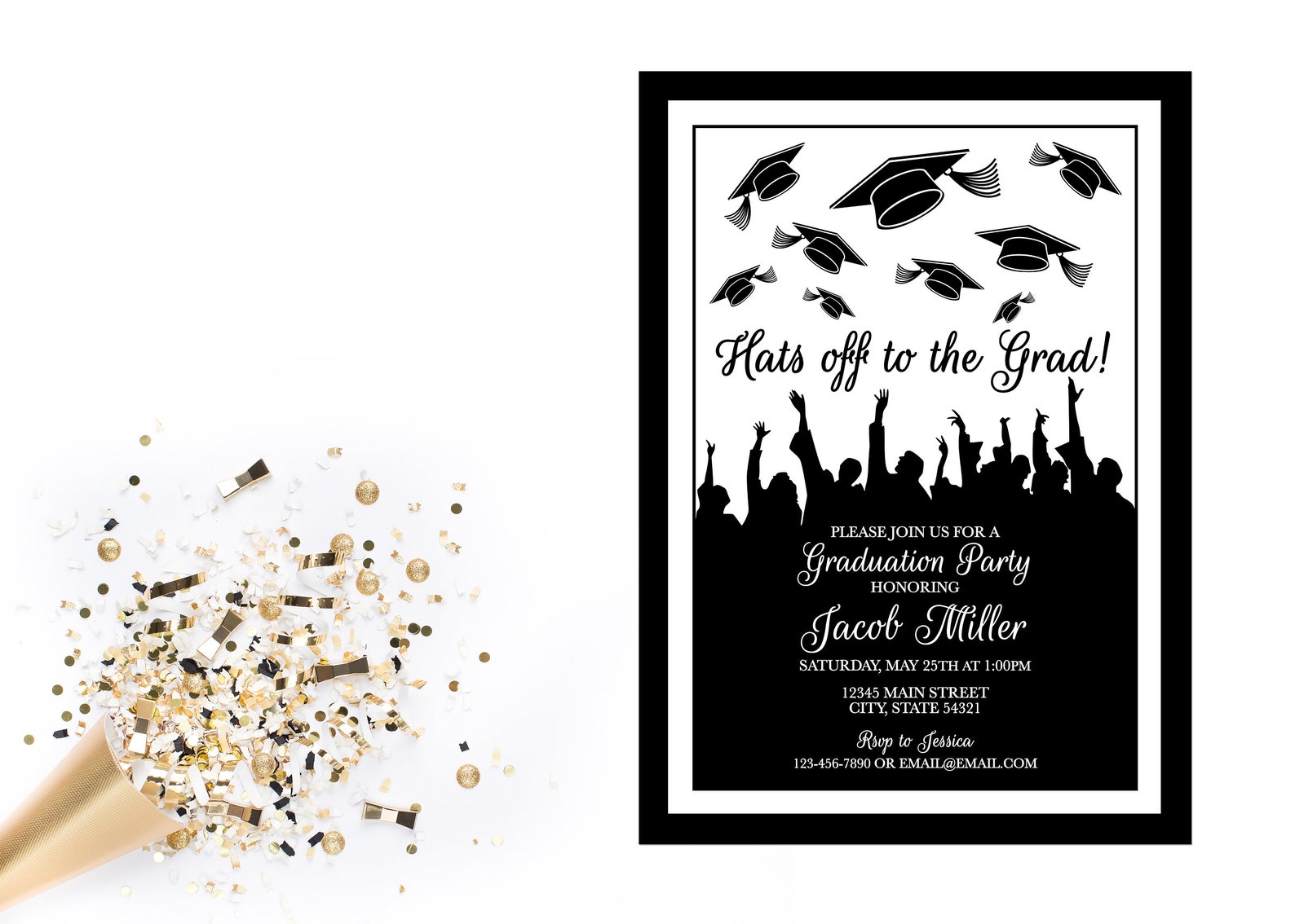Graduation Party Invitation Class of 2020 Hats off to the - Etsy