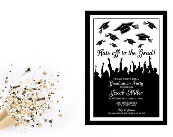 Graduation Party Invitation Class of 2020 Hats off to the - Etsy