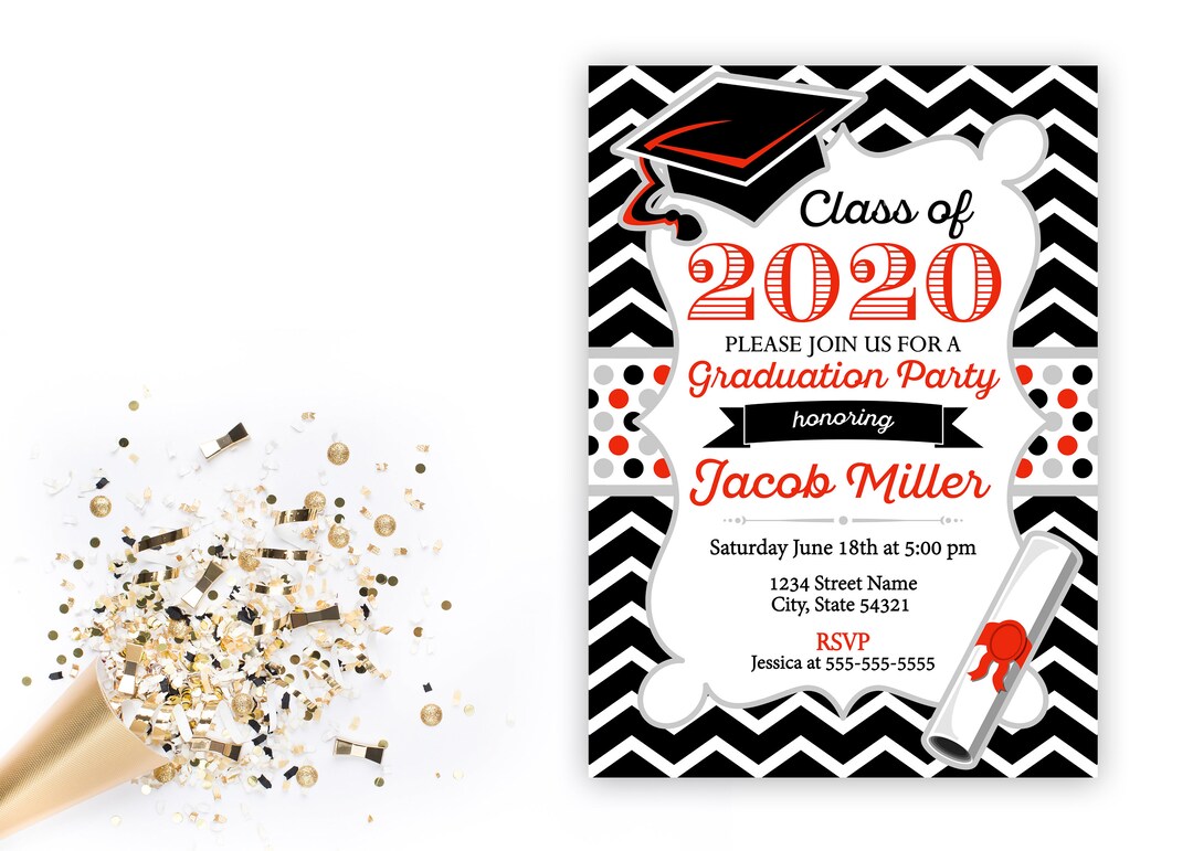Graduation Party Invitation Class of 2020 High School College ...