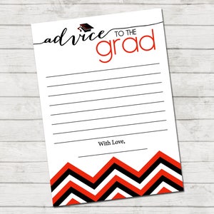 Advice to the Grad Graduate Advice Card Chevron Stripes - Etsy