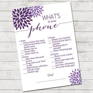 Bridal Shower Games Purple Flowers Advice for Bride - Etsy