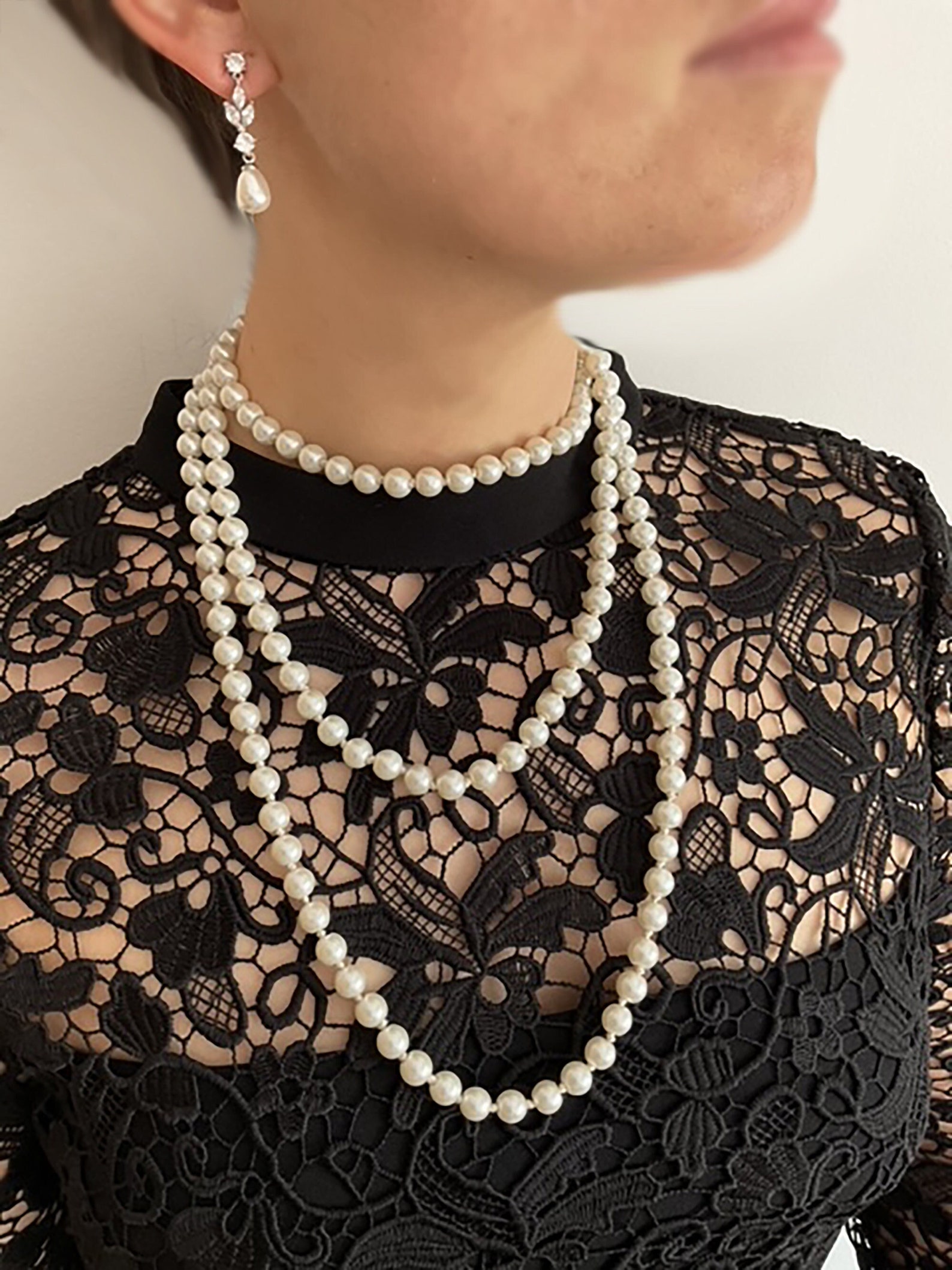 1920s Dress Gatsby Necklace 1920s Pearl Necklace Flapper Dress - Etsy