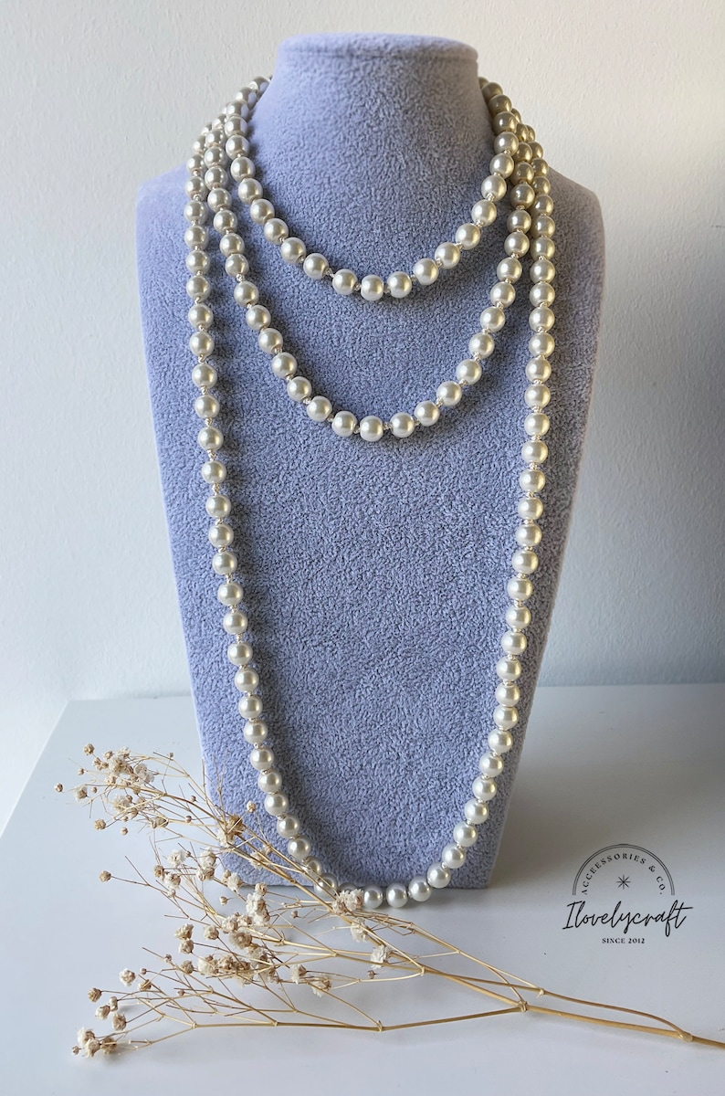 1920s Great Gatsby Necklace Pearl Necklace Flapper Dress - Etsy