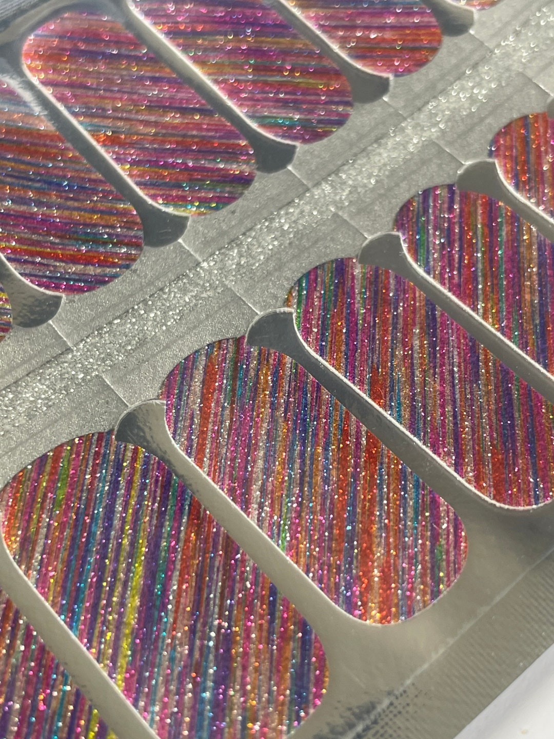 Glitter Striped Nail Wraps - Multicolour - Strips - Nail Wrap - Nail ...