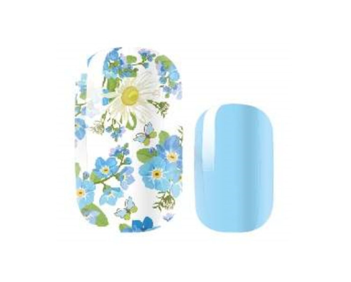 Forget Me Not Nail Wrap - Daisy - Light Blue - Dry Nail Polish - Long ...
