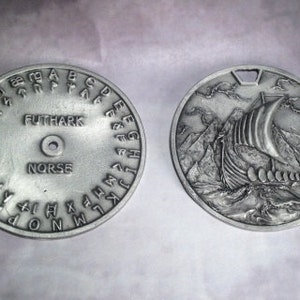 Futhark Norse Rune Decoder Disc with Viking Longship Artwork | Etsy