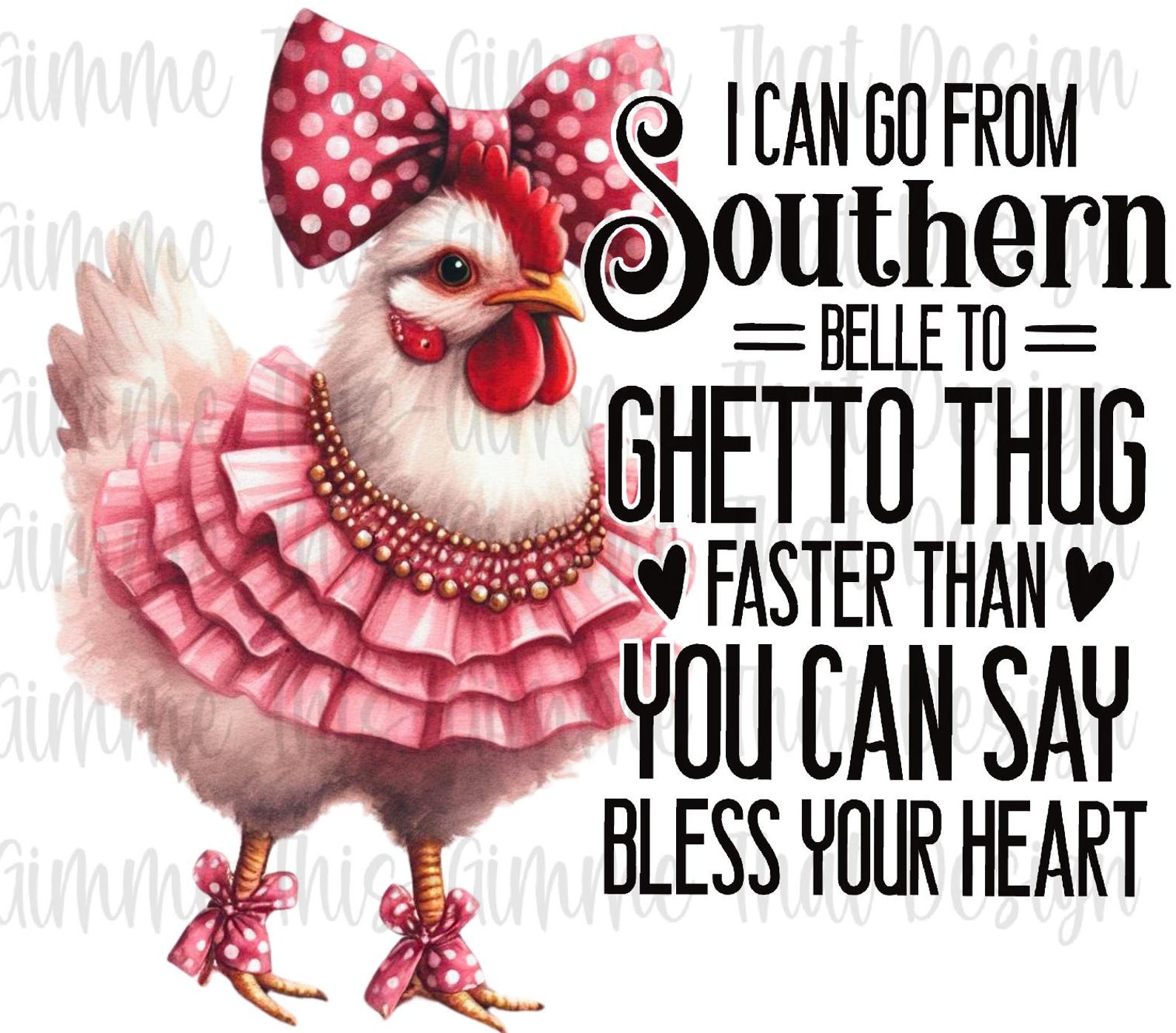 Southern Chicken Ghetto Funny Sublimation DTF Png - Etsy