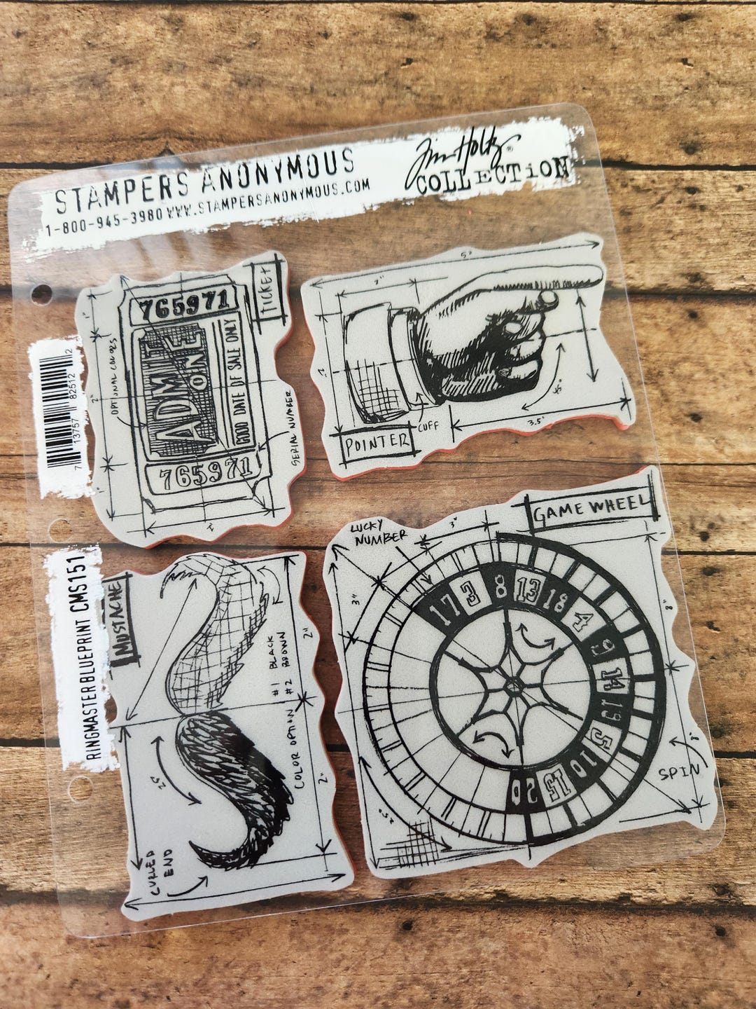 Tim Holtz Stampers Anonymous Ringmaster Blueprint Stamp Set CMS151 ...