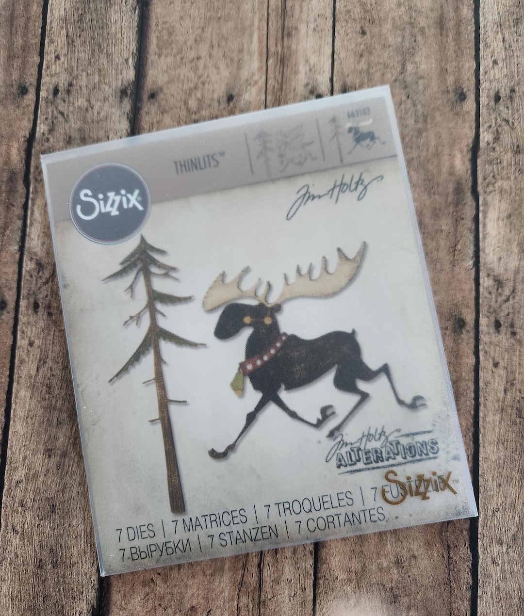 Tim Holtz Sizzix Thinlits Die Set Merry Moose #663103 - Etsy