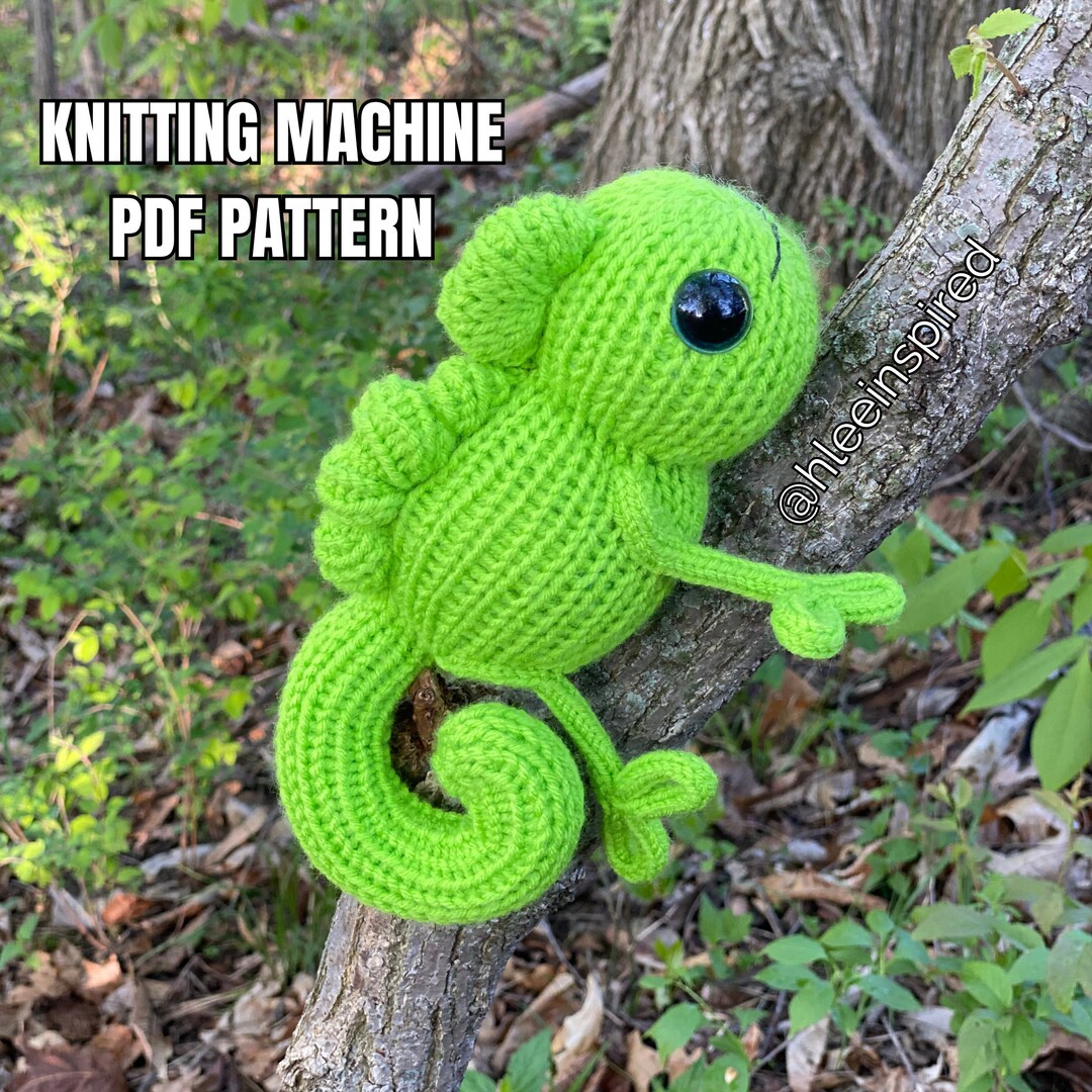 Coco Chameleon Knitting Machine Pattern: Stuffed Lizard Gecko (PDF ...