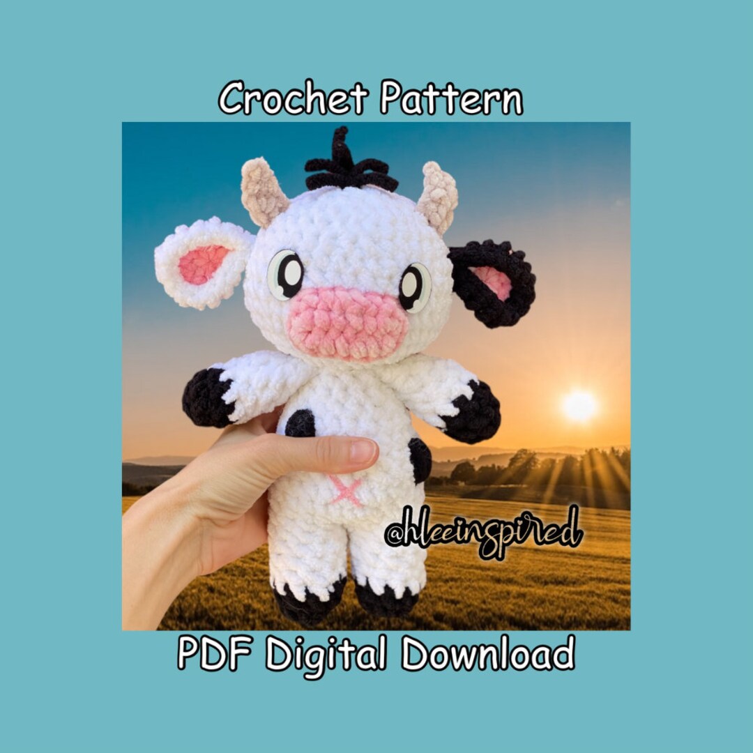 Cody Cow Low Sew Plushie Stuffed Animal Pattern ONLY Crochet Cow ...