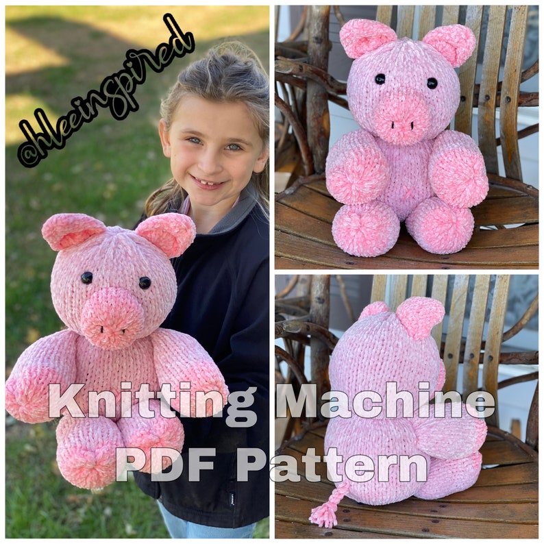 Pig Circular Knitting Machine PATTERN ONLY Addi Sentro Tutorial Recipe ...