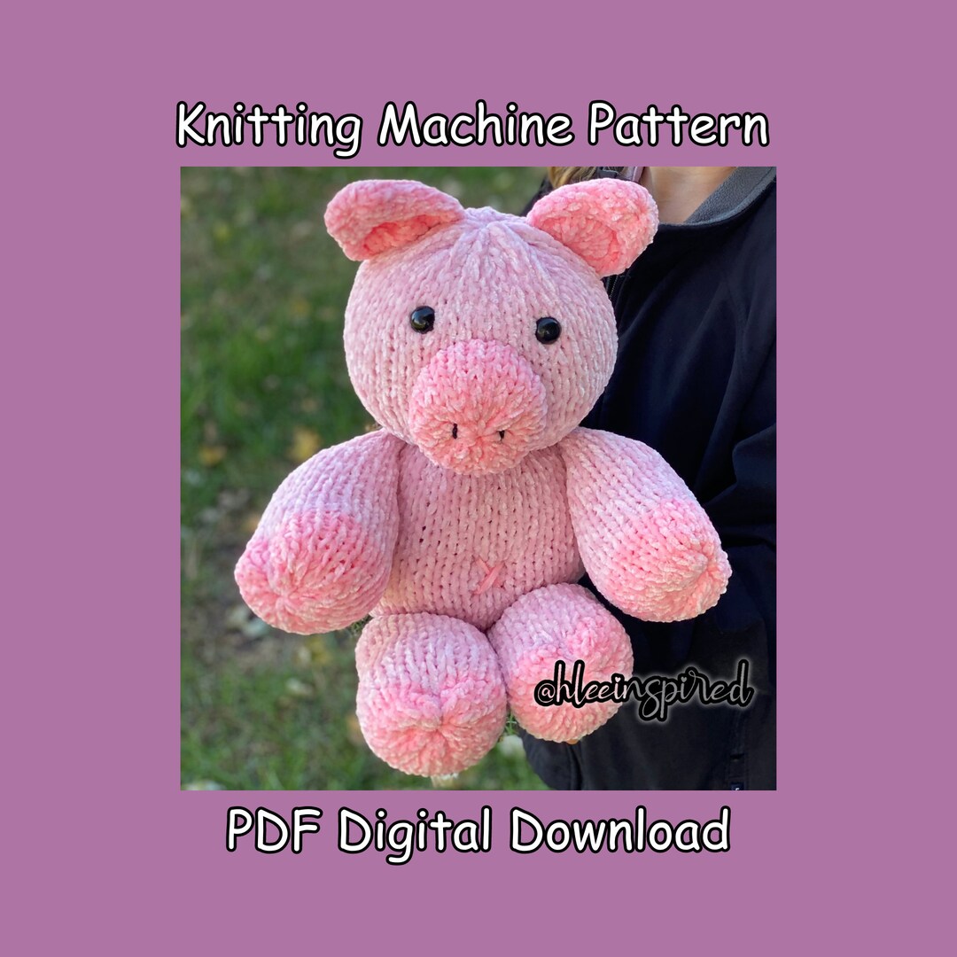 Pig Circular Knitting Machine PATTERN ONLY Addi Sentro Tutorial Recipe ...