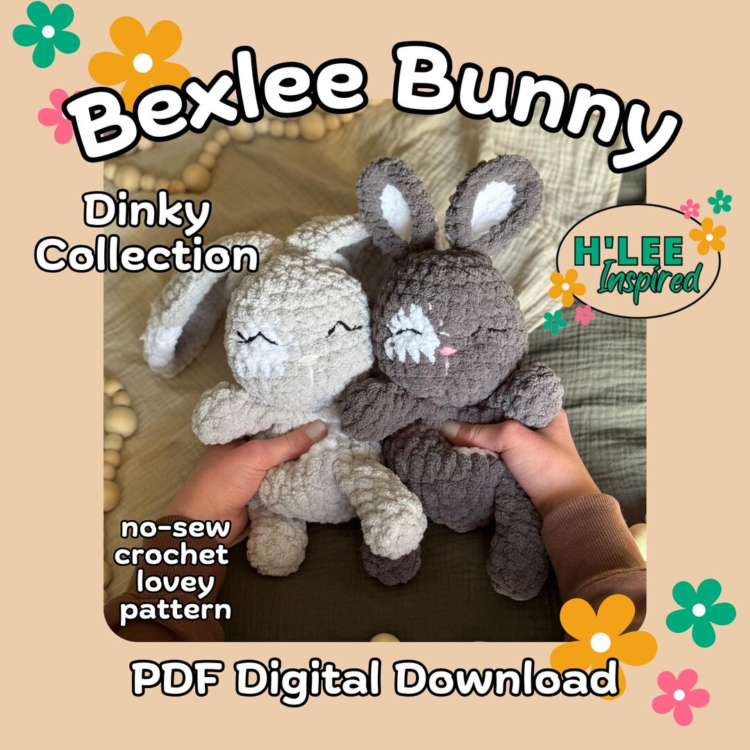 Bexlee Bunny Crochet Lovey PATTERN ONLY | No Sew Rabbit Amigurumi ...