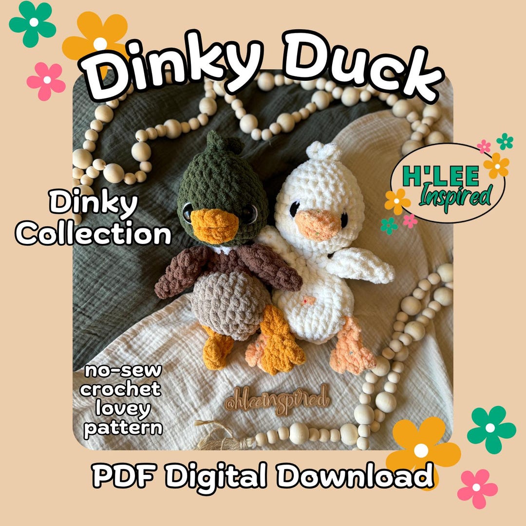 Dinky Duck Crochet Lovey PATTERN ONLY | No Sew Mallard Amigurumi ...