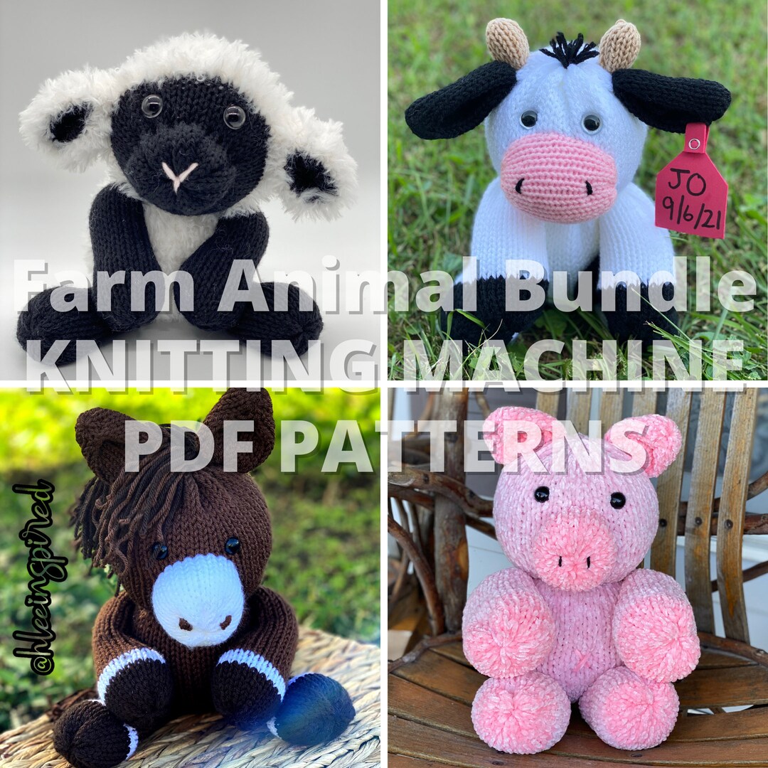 Farm Animals Pig Cow Horse Sheep Circular Knitting - Etsy