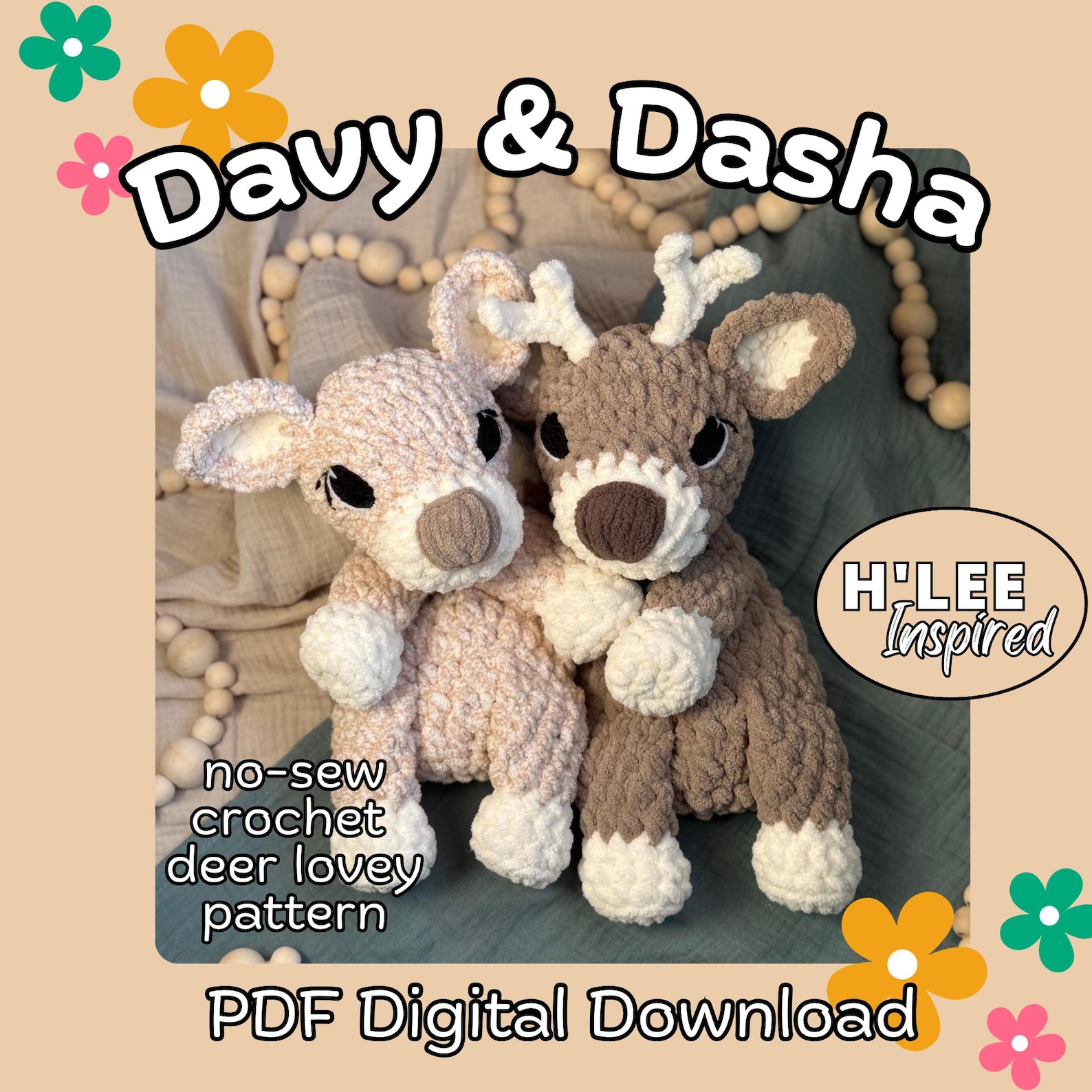 Deer Lovey Crochet Pattern: No Sew Amigurumi Snuggler (PDF Pattern) - Etsy