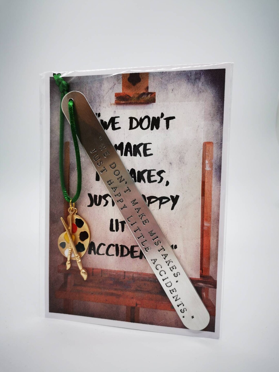 Handmade Stamped Bookmark - Bob Ross Inspired We Don't Make Mistakes ...