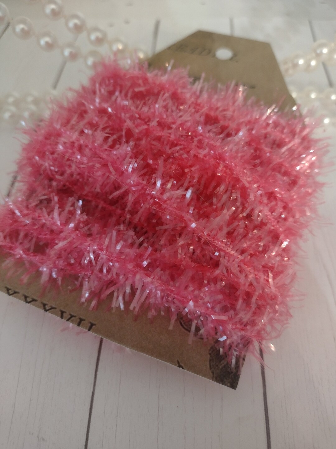 Pink Tinsel Trim Garland. Hot Pink Fluffy Mini Boa Garland - Etsy