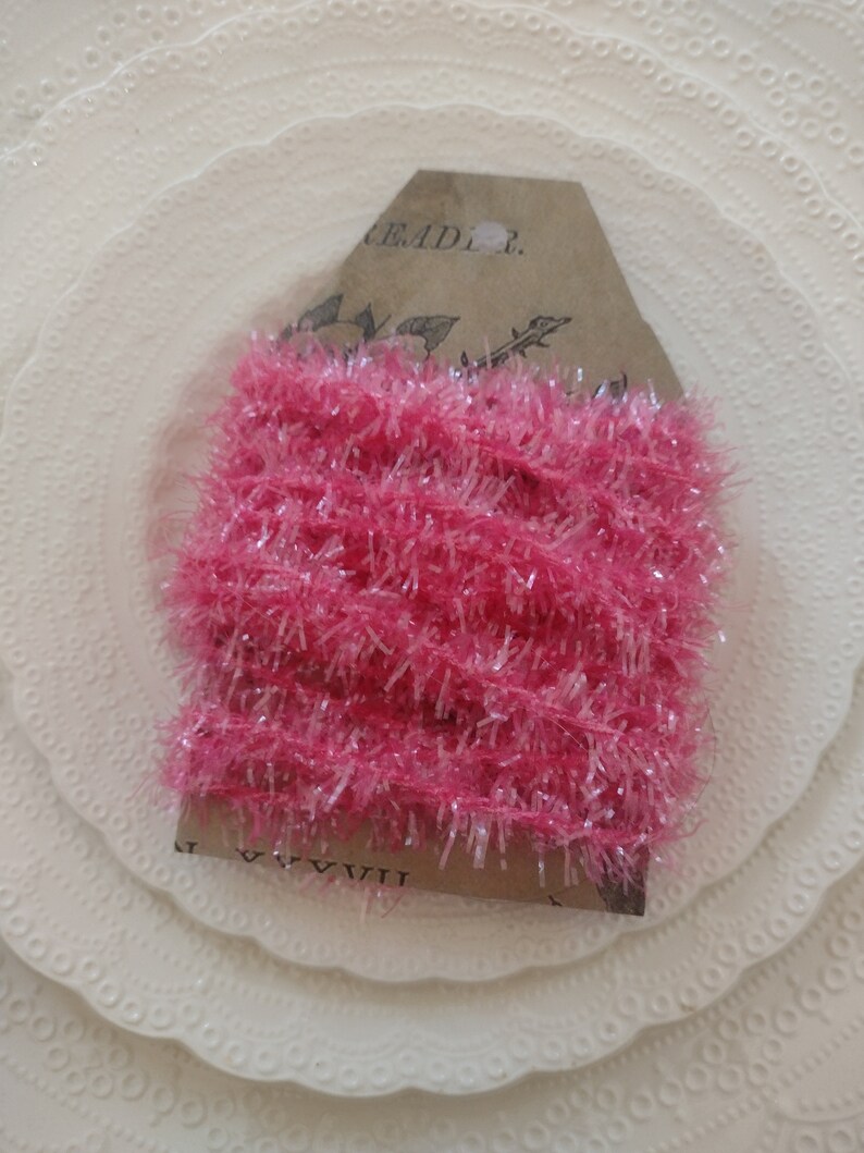 Pink Tinsel Trim Garland. Hot Pink Fluffy Mini Boa Garland - Etsy