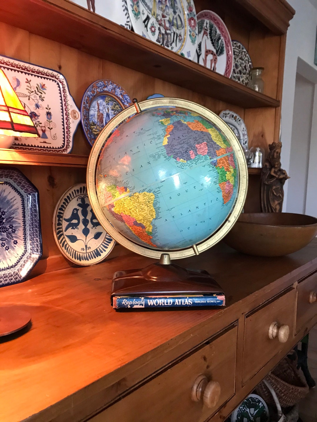 Replogle 12 Reference Globe With World Atlas - Etsy