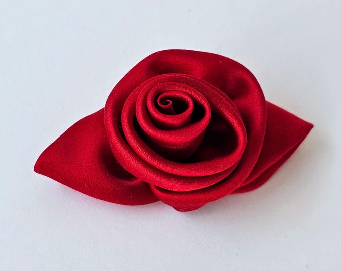 Rosette Satin Pin - Fabric Flower Brooch. - Etsy