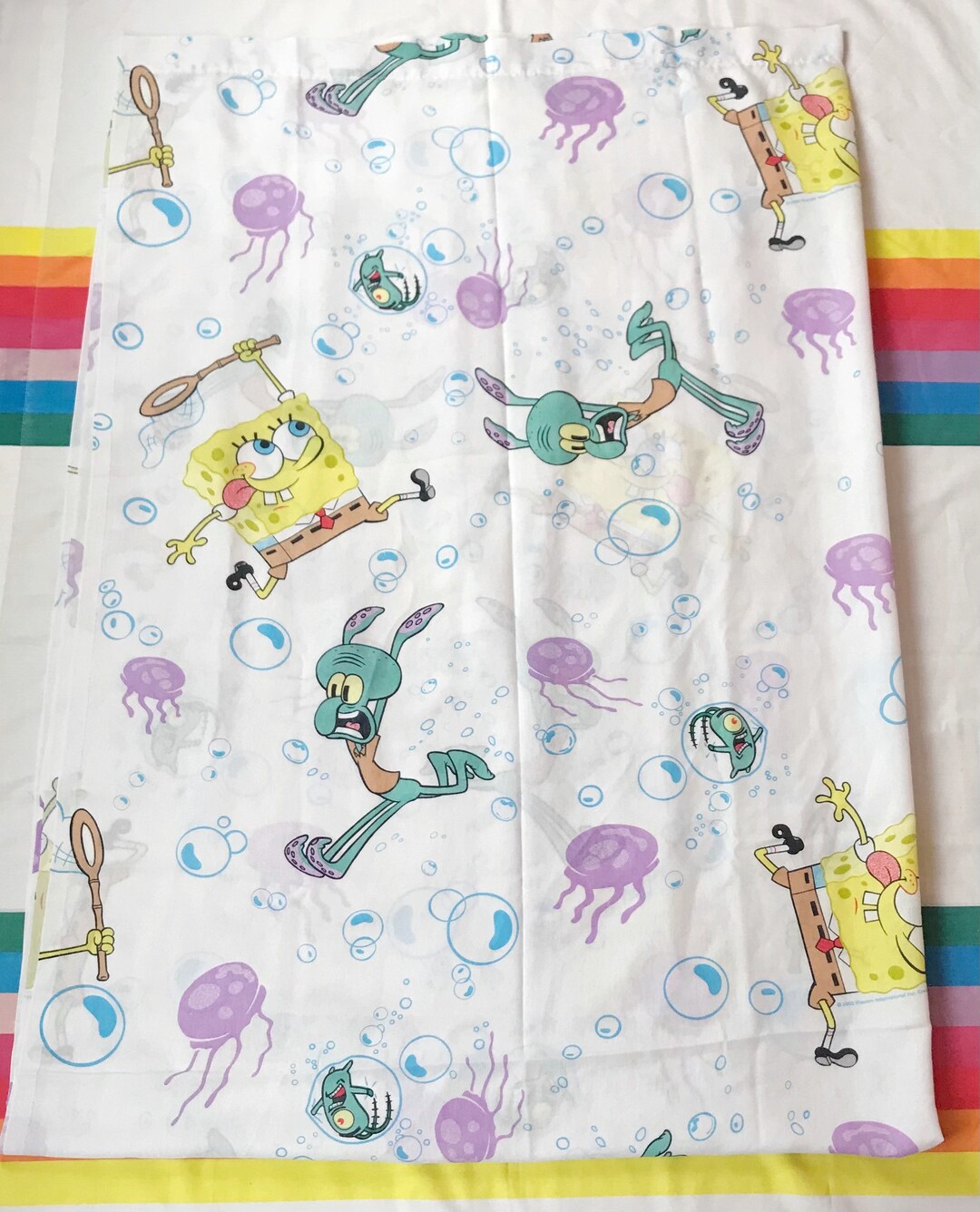 Spongebob Squarepants TWIN Flat Sheet 2003 - Etsy