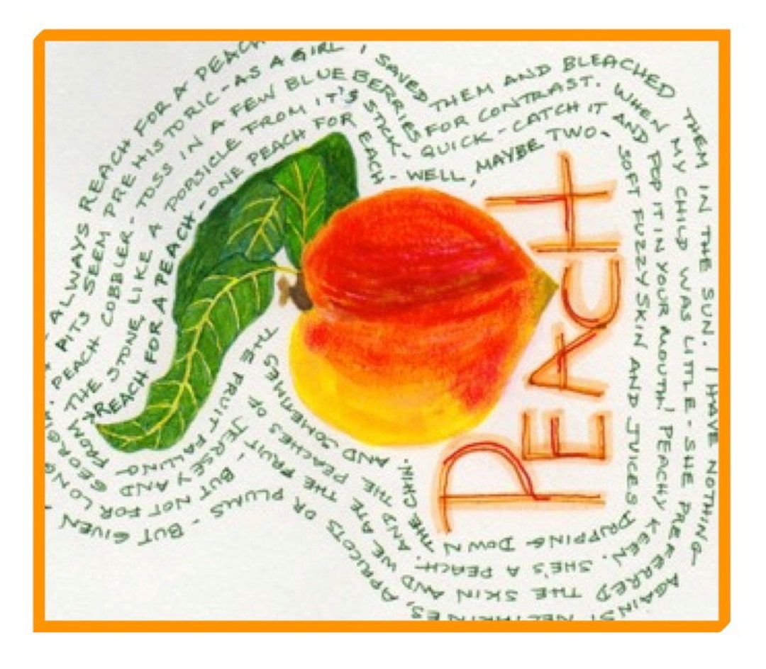 PEACH Note Card, Colorful, Hand-drawn - Etsy