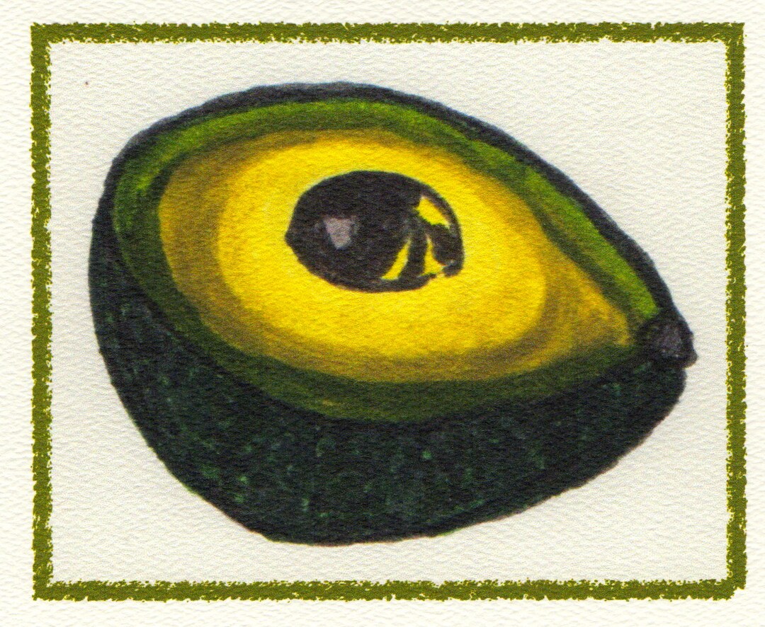 AVOCADO Note Card, Colorful, Hand-drawn - Etsy