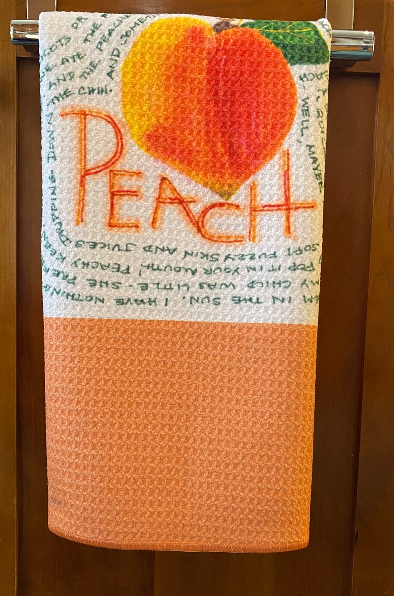 PERFECT PEACH Drawing on Sturdy Kitchen Towel - Etsy Hong Kong