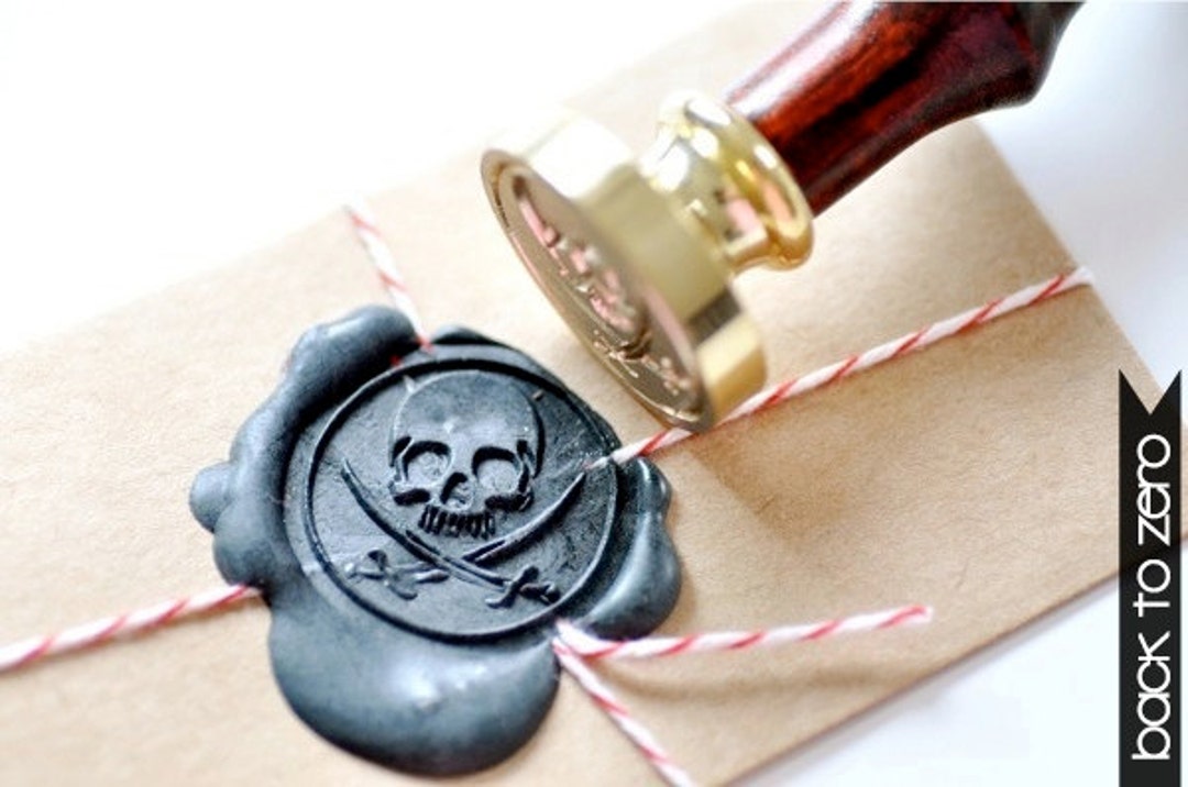 Pirate Skull Sword Wax Seal Stamp Backtozero - Etsy