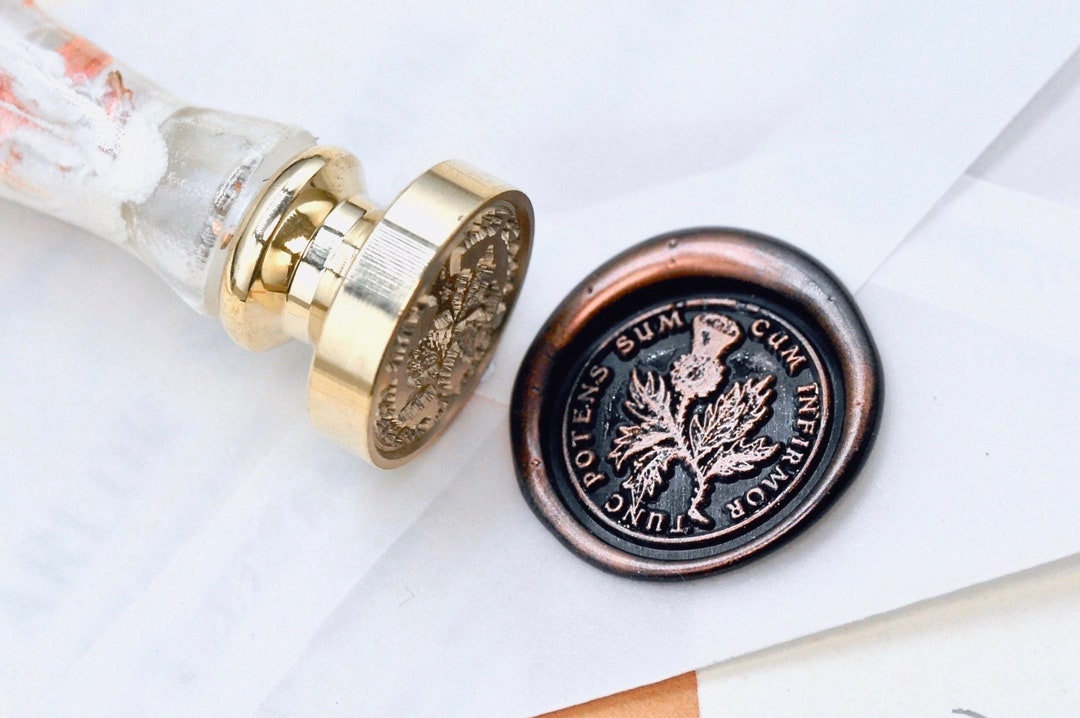 Thistle Latin Motto Message Strength Power Antique Inspired Wax Seal ...
