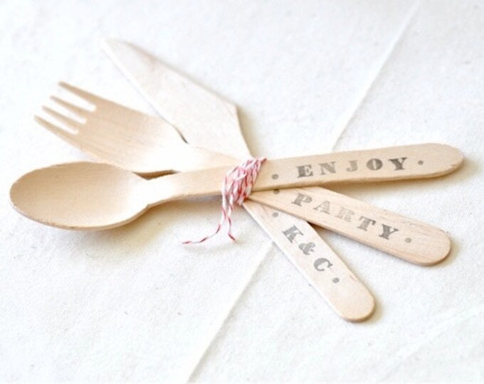 Personalized & Customized Wooden Utensils X 30 - Etsy