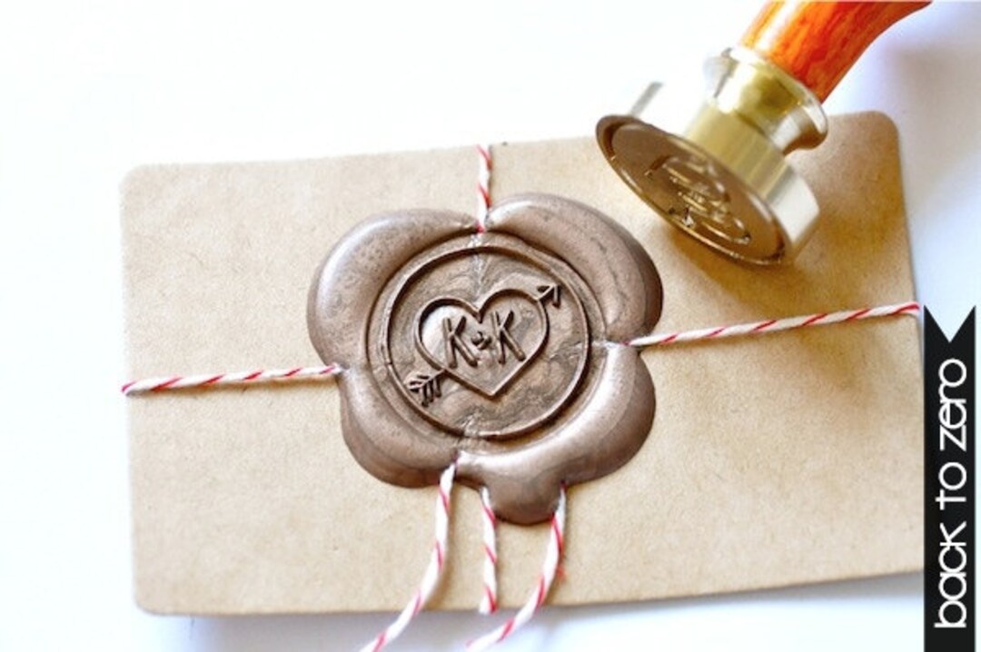 Personalized Wedding Custom Initials With Heart & Arrow Wax Seal Stamp ...