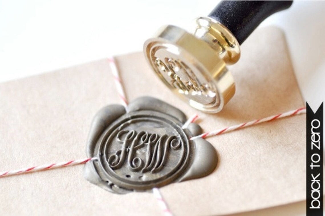 Personalized Custom Double Initials Monogram Wax Seal Stamp ...