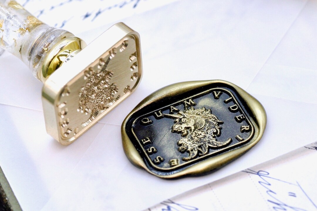 Unicorn Latin Motto Message Motivation Antique Inspired Wax Seal Stamp ...