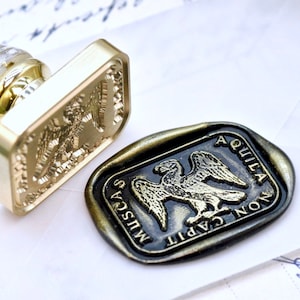 Eagle Latin Motto Message Focus Retro Antique Style Inspired Wax Seal ...