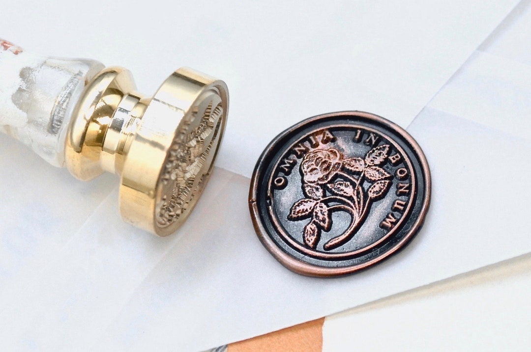 Rose Latin Motto Message Positivity Retro Antique Inspired Wax Seal ...