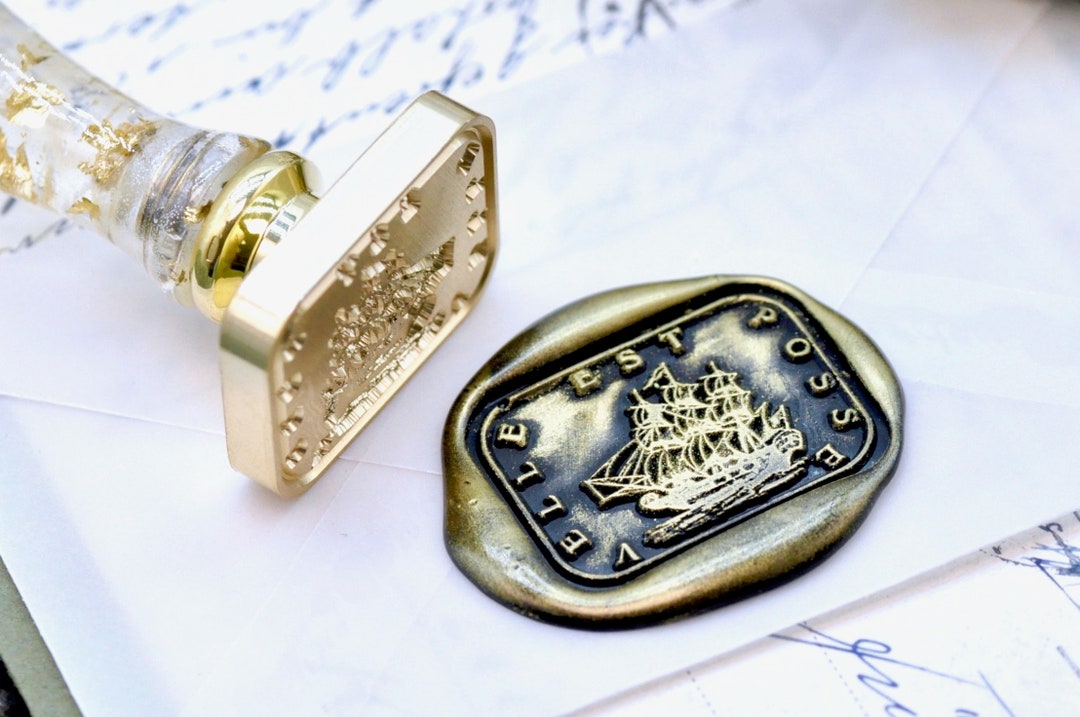 Boat Latin Motto Message Motivation Retro Antique Inspired Wax Seal ...
