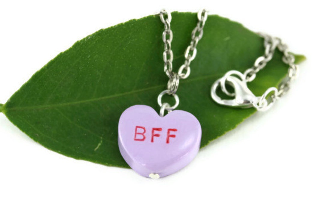 Candy Heart BFF Necklace, Best Friends Forever Friendship Love ...