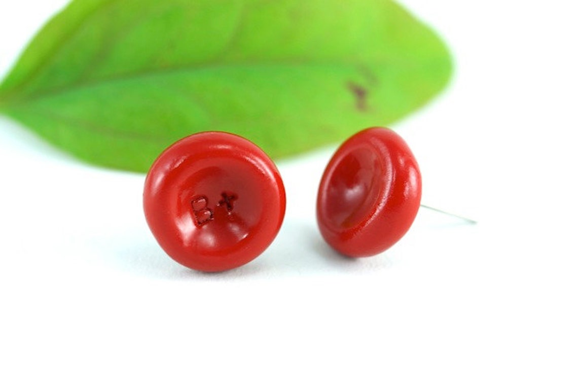 Red Blood Cell Earrings Blood Type Medical Science - Etsy