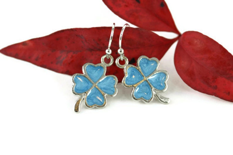 Four Leaf Clover Earrings, Luck O' the Irish, Turquoise and Silver ...