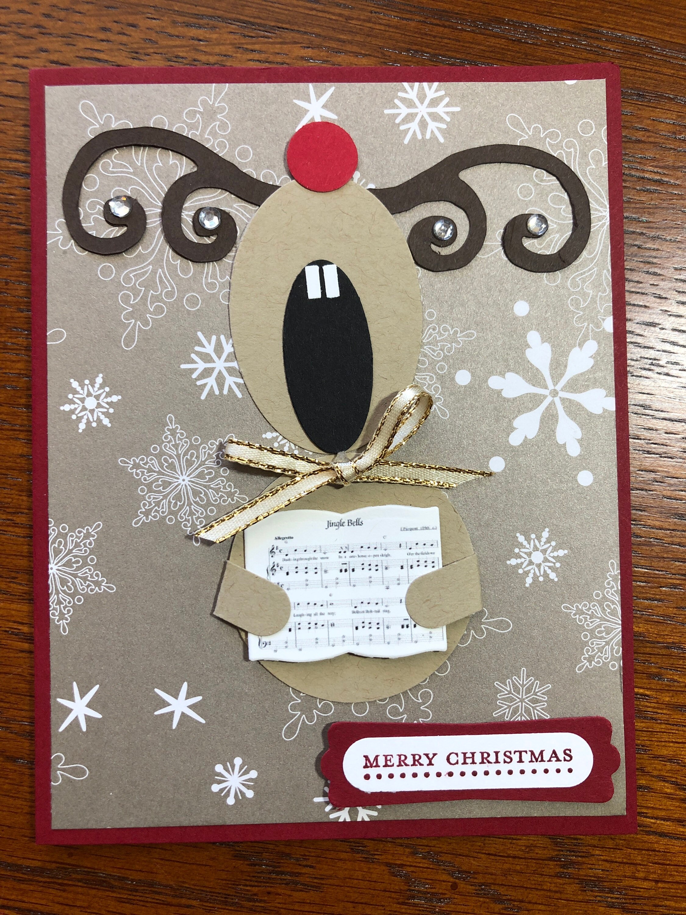 Singing Reindeer Christmas Card Kit 6 15 - Etsy