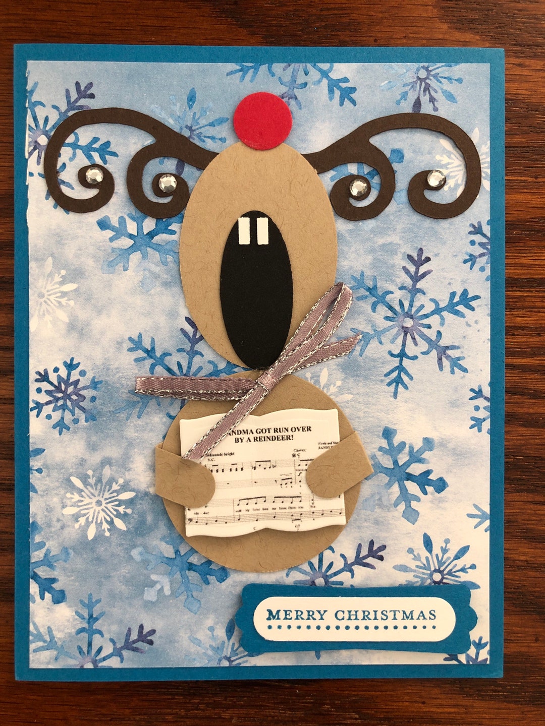 Singing Reindeer Christmas Card Kit Set of 6 15 - Etsy